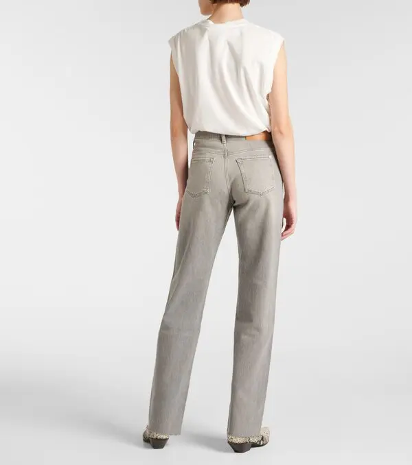 7 For All Mankind Tess High-rise Wide-leg Jeans - Grey