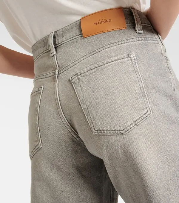 7 For All Mankind Tess High-rise Wide-leg Jeans - Grey