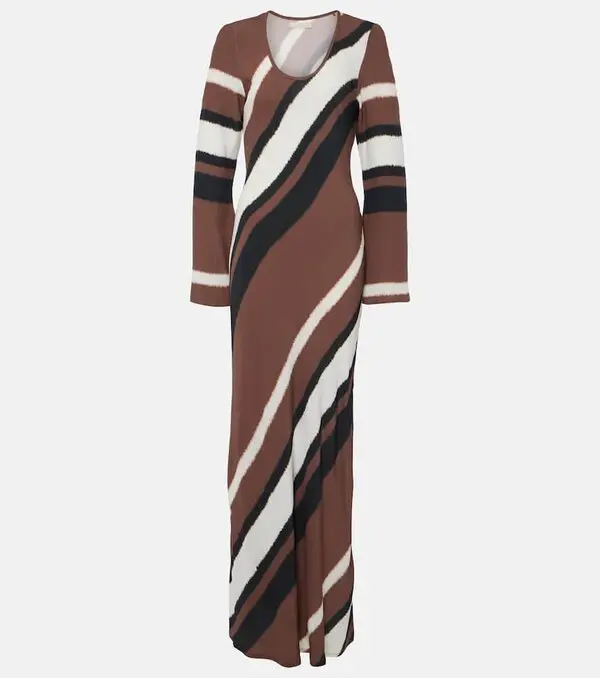 Faithfull The Brand Da Costa Striped Maxi Dress - Brown