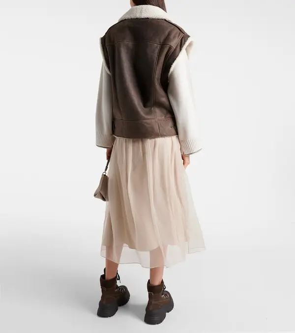 Brunello Cucinelli Shearling-lined Leather Vest
