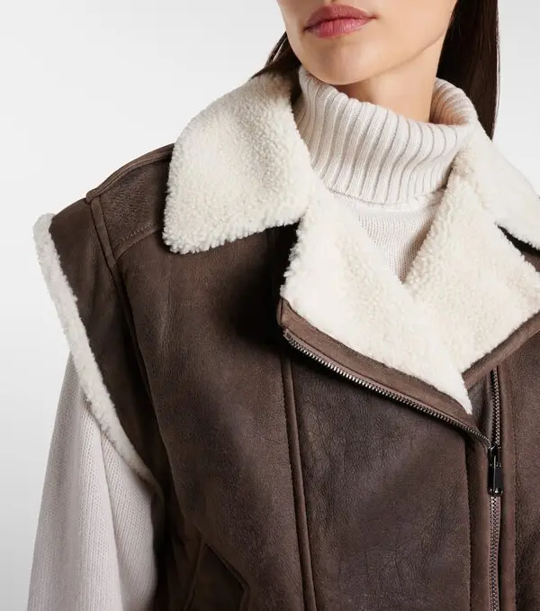 Brunello Cucinelli Shearling-lined Leather Vest