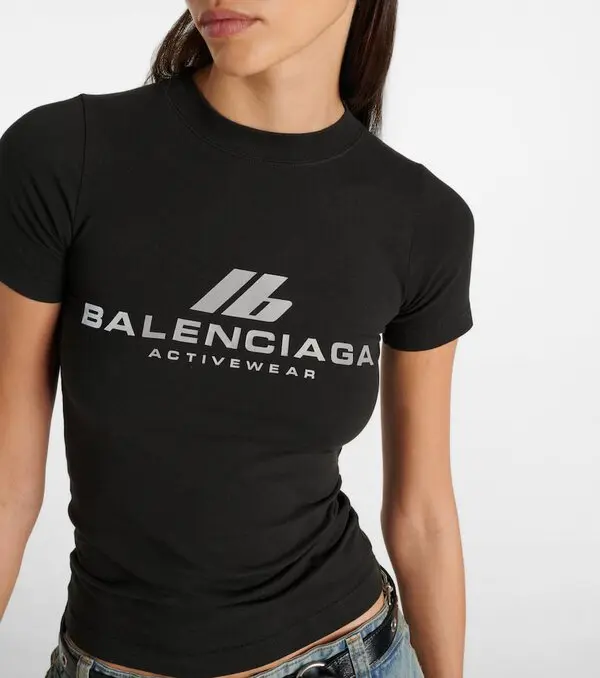 Balenciaga Logo Cotton-blend Jersey T-shirt