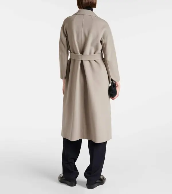 Max Mara Virgin Wool Wrap Coat - Grey