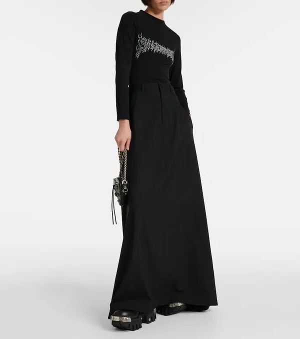 Balenciaga Hybrid Wool Skirt With Pants