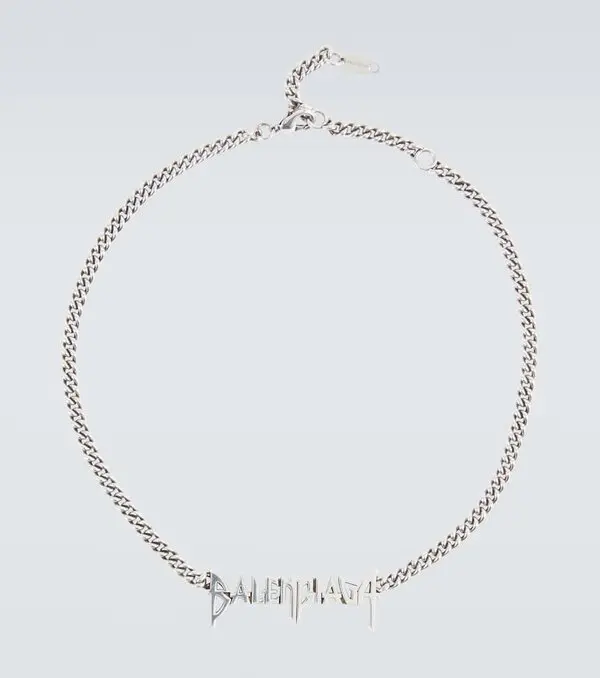 Balenciaga Logo Necklace - Silver