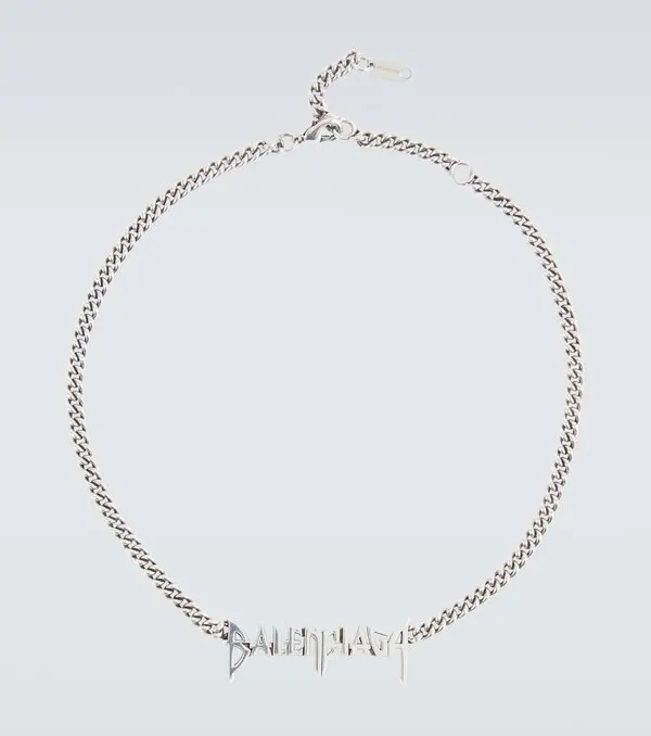 Balenciaga Logo Necklace - Silver
