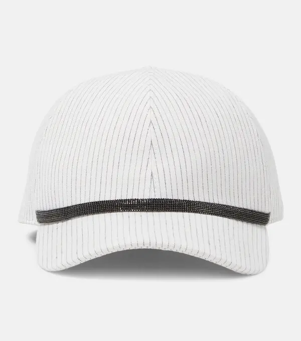 Brunello Cucinelli Linen-blend Baseball Cap - White