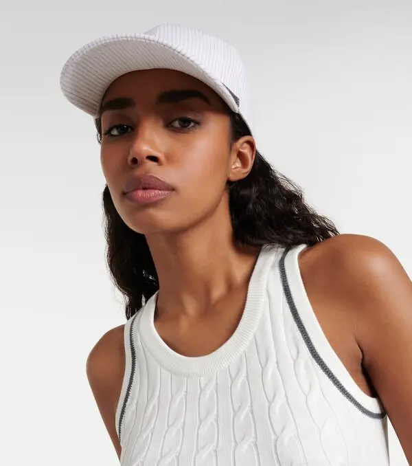 Brunello Cucinelli Linen-blend Baseball Cap - White