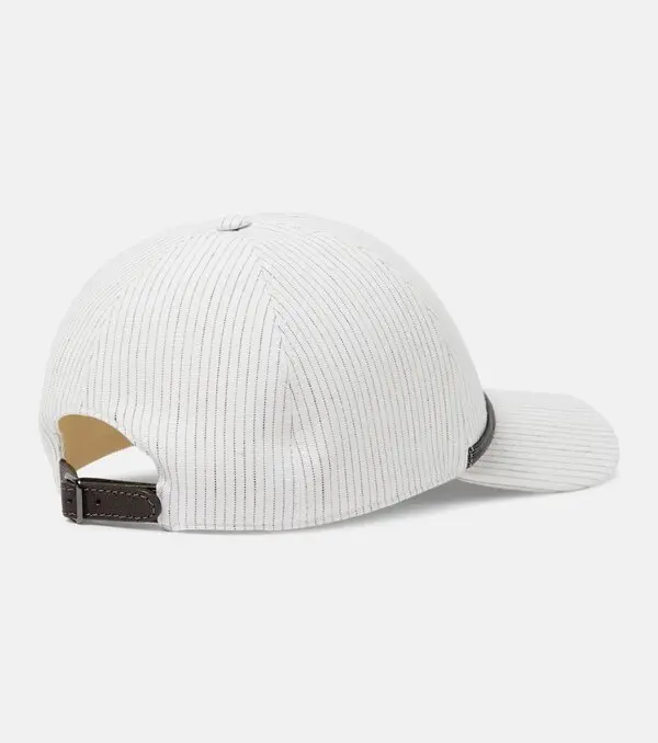 Brunello Cucinelli Linen-blend Baseball Cap - White