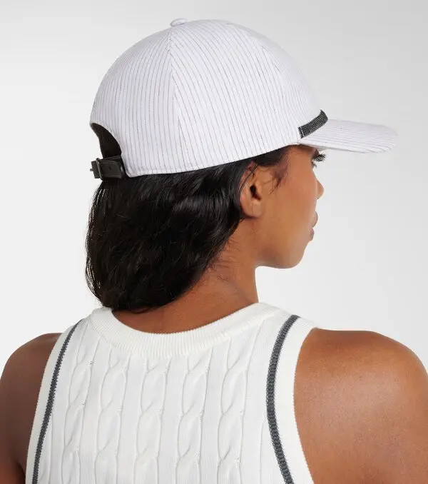 Brunello Cucinelli Linen-blend Baseball Cap - White