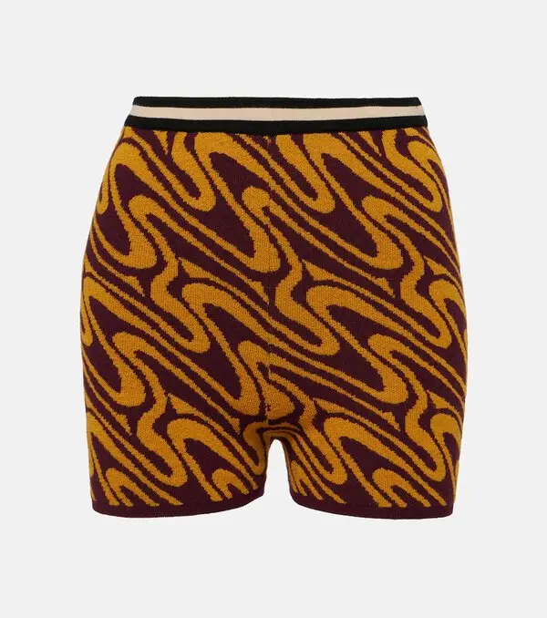 Dries Van Noten High-rise Jacquard Shorts - Orange