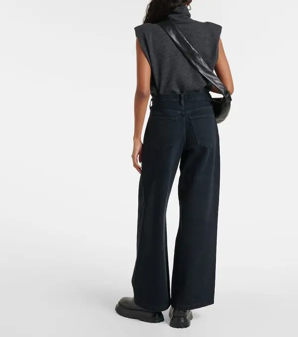 AGOLDE Ellis Low-rise Wide-leg Jeans - Black