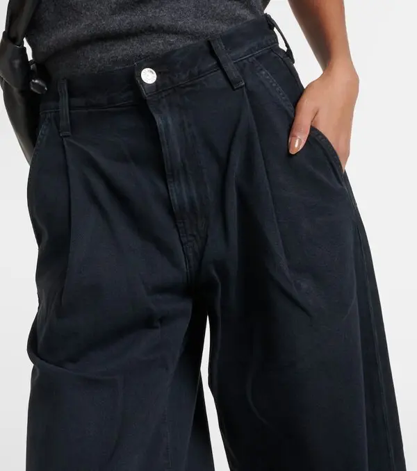 AGOLDE Ellis Low-rise Wide-leg Jeans - Black