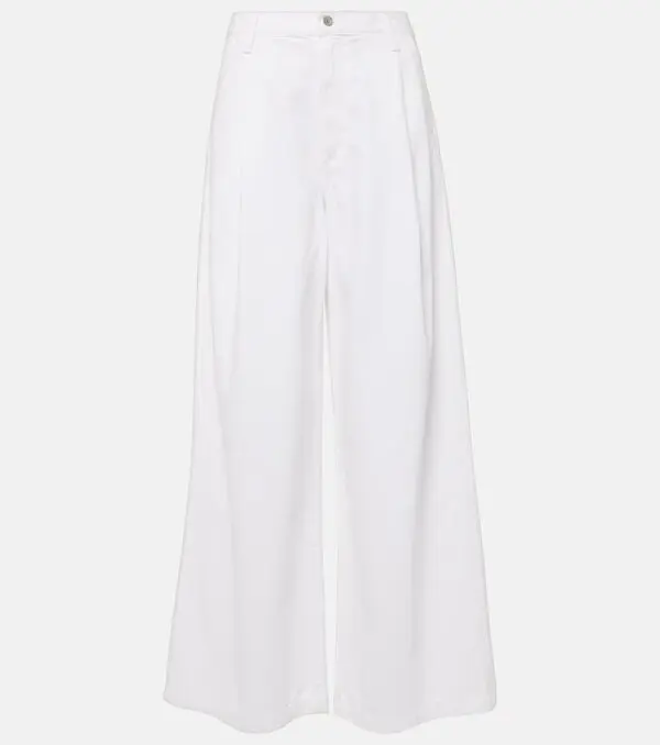 AGOLDE Ellis Low-rise Wide-leg Jeans - White