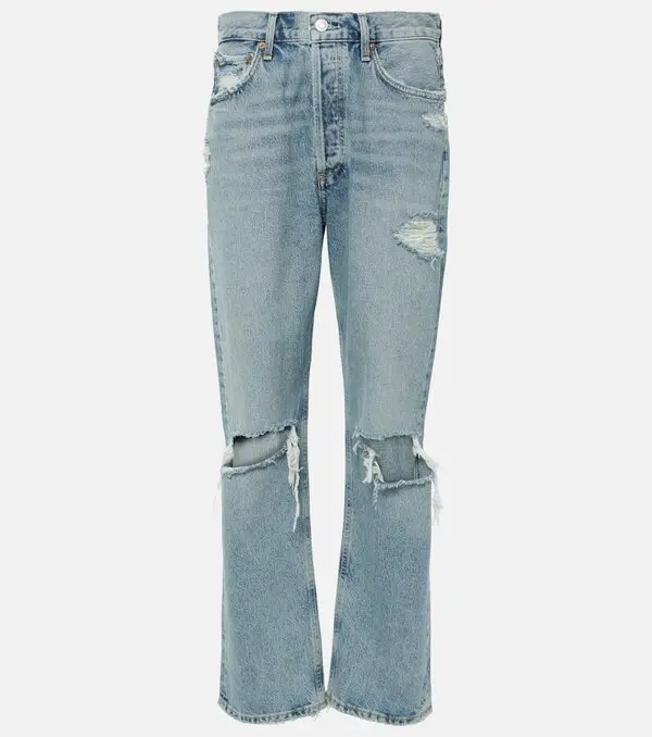 AGOLDE 90s Distressed Mid-rise Straight Jeans