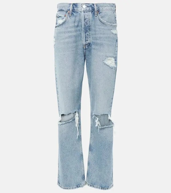 AGOLDE 90s Distressed Mid-rise Straight Jeans