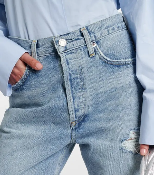 AGOLDE 90s Distressed Mid-rise Straight Jeans