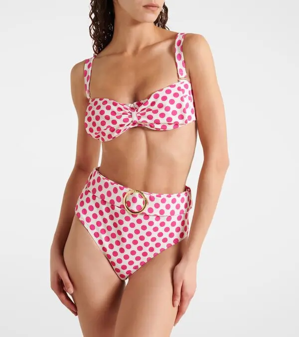 ALEXANDRA MIRO Clara Polka-dot Bikini Top