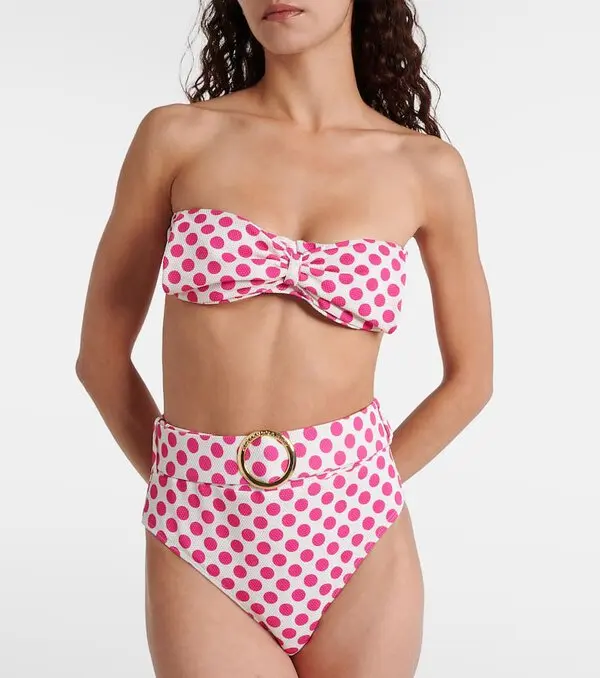 ALEXANDRA MIRO Clara Polka-dot Bikini Top