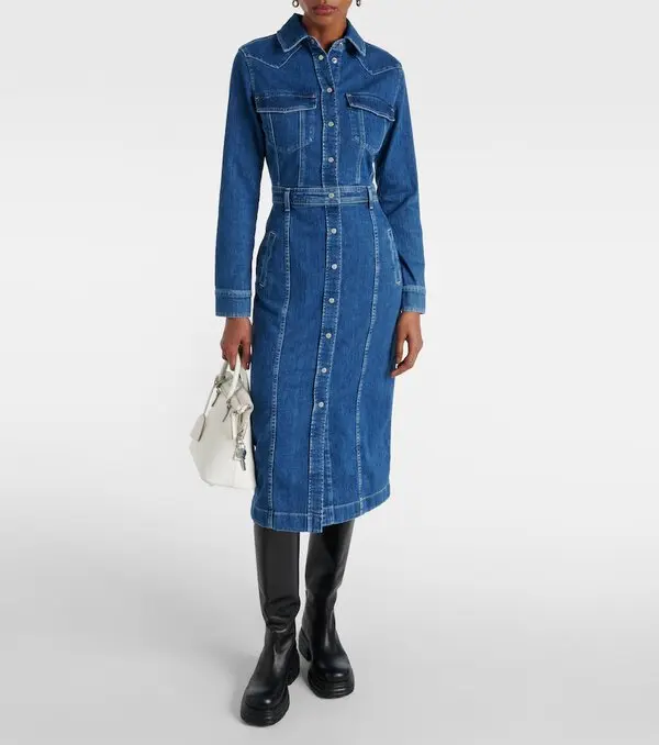 7 For All Mankind Denim Midi Dress