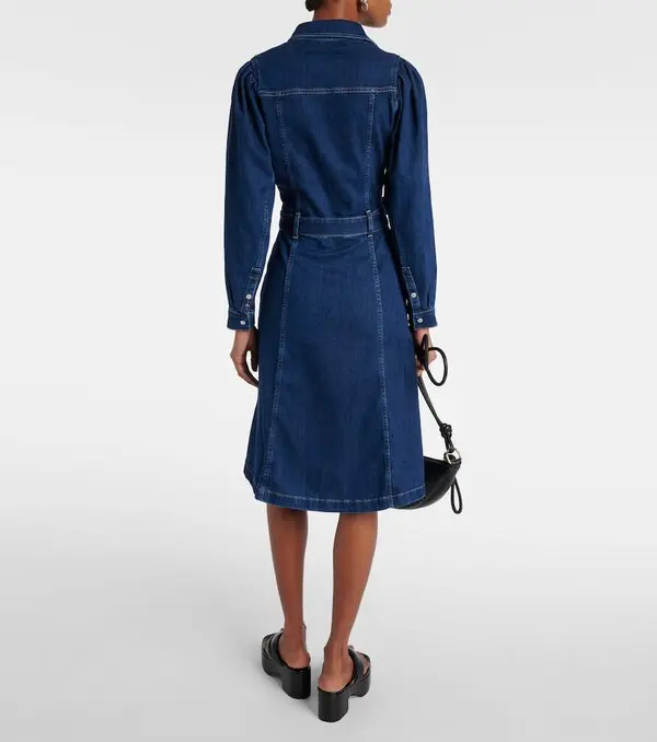 7 For All Mankind Denim Midi Shirt Dress