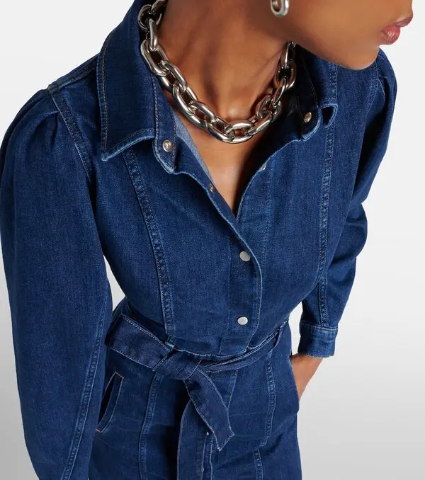 7 For All Mankind Denim Midi Shirt Dress