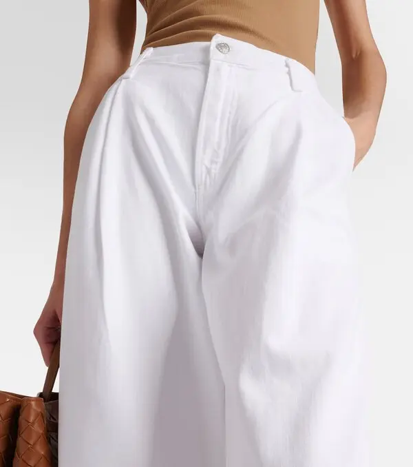 AGOLDE Ellis Low-rise Wide-leg Jeans - White