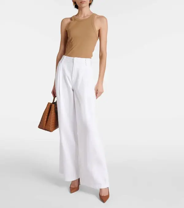 AGOLDE Ellis Low-rise Wide-leg Jeans - White
