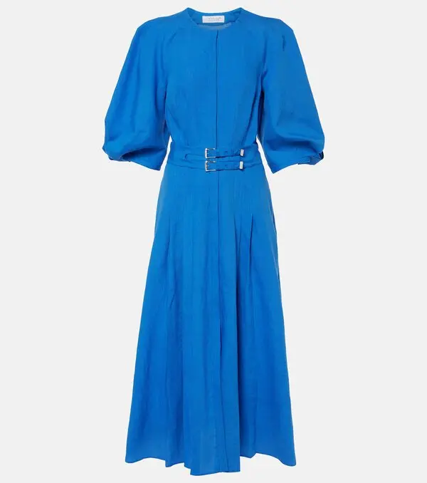 Gabriela Hearst Elea Linen Maxi Dress - Blue