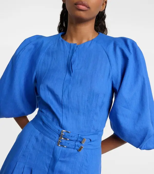 Gabriela Hearst Elea Linen Maxi Dress - Blue