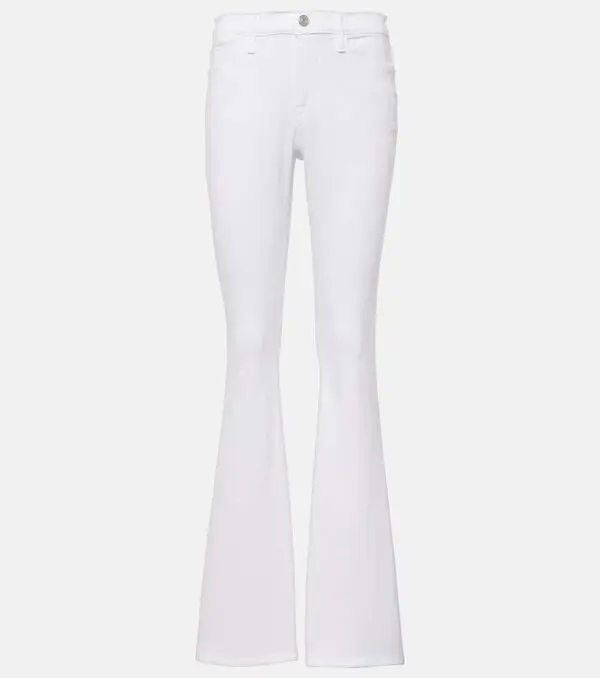 FRAME Le High Flare High-rise Flared Jeans - White