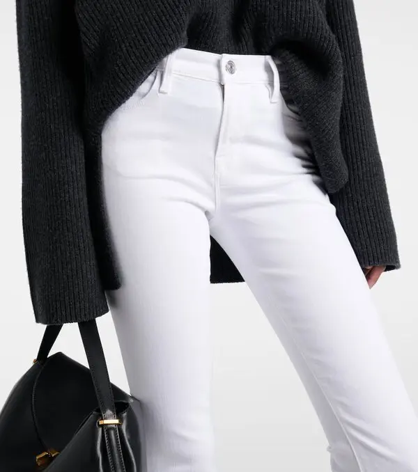 FRAME Le High Flare High-rise Flared Jeans - White