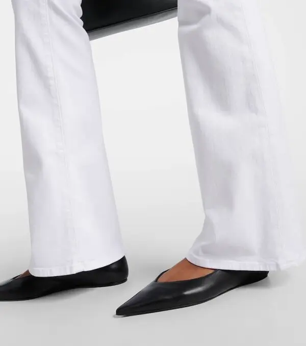 FRAME Le High Flare High-rise Flared Jeans - White