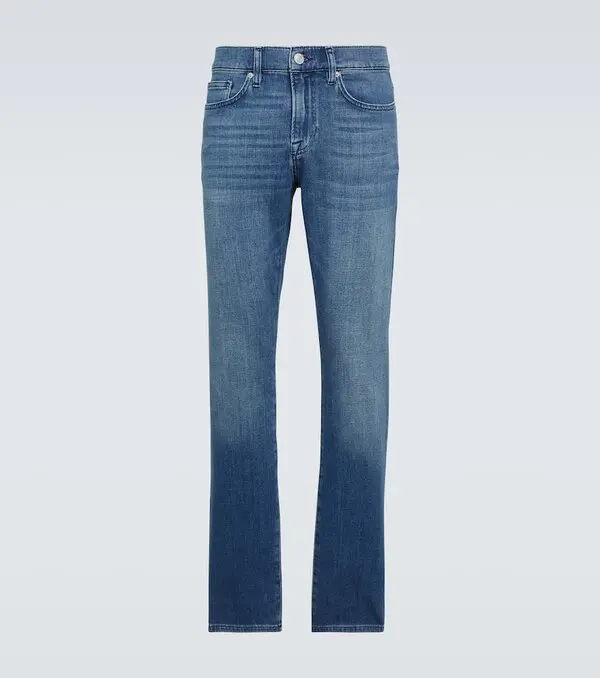 FRAME L'homme Mid-rise Slim Jeans - Blue
