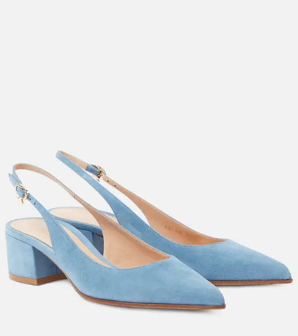 GIANVITO ROSSI Piper 45 Slingback Pumps - Blue