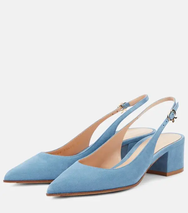 GIANVITO ROSSI Piper 45 Slingback Pumps - Blue