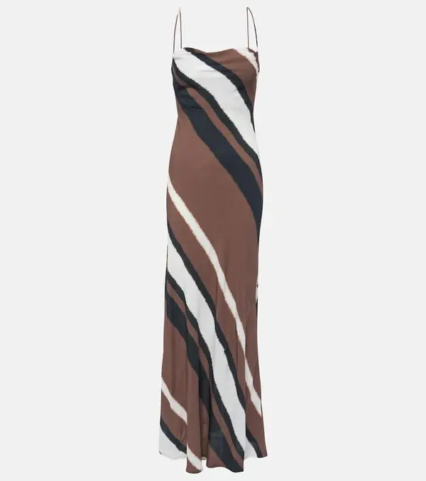 Faithfull The Brand Sisudo Striped Maxi Dress - Brown