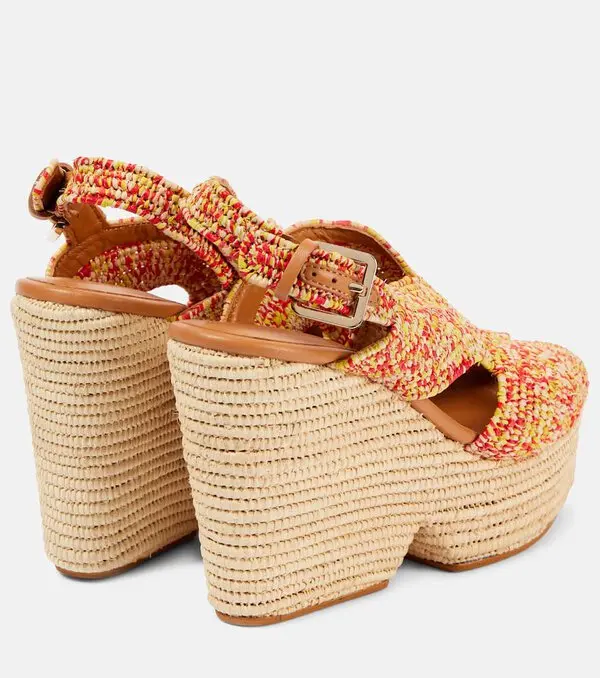 Clergerie Dolce Raffia Platform Sandals