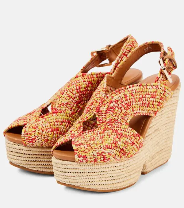 Clergerie Dolce Raffia Platform Sandals