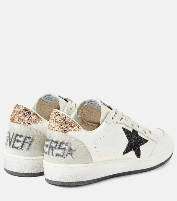 GOLDEN GOOSE Ball Star Glitter Leather Sneakers