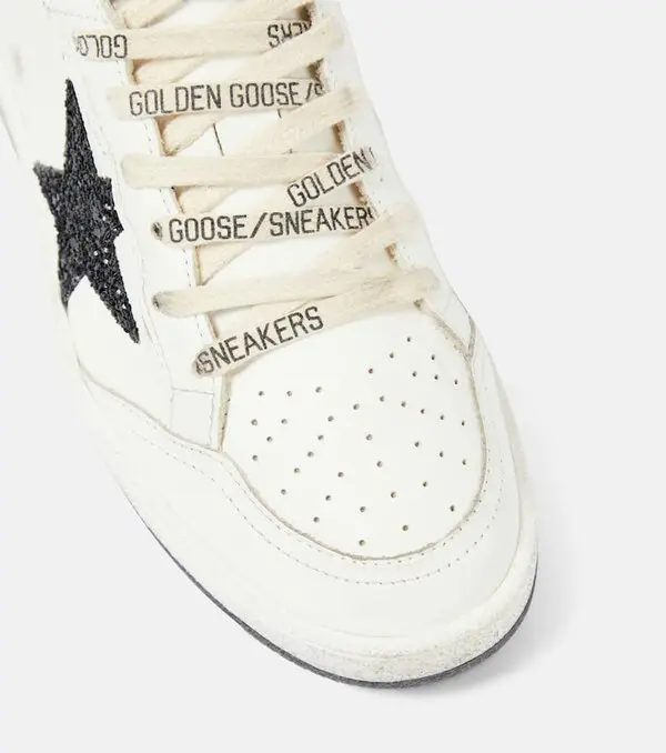 GOLDEN GOOSE Ball Star Glitter Leather Sneakers