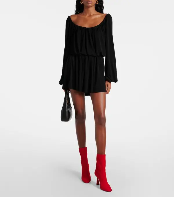 AQUAZZURA Amore 95 Suede Ankle Boots - Red