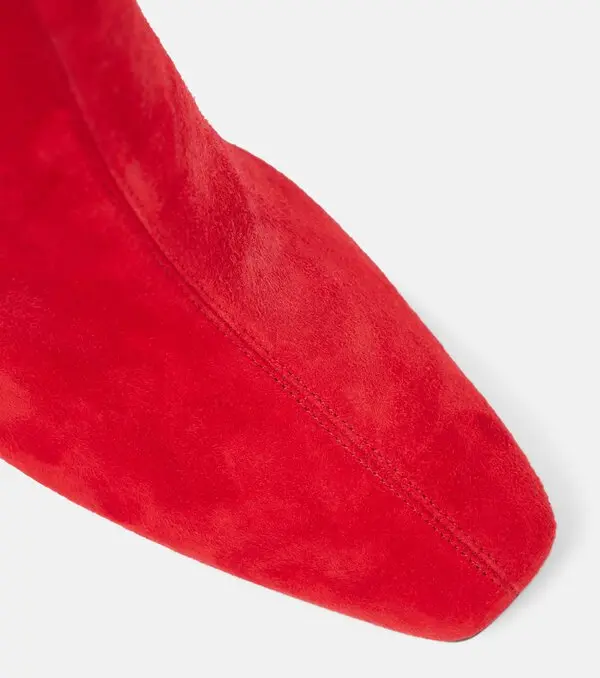 AQUAZZURA Amore 95 Suede Ankle Boots - Red