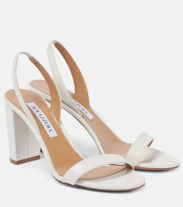 AQUAZZURA So Nude 85 Leather Slingback Sandals - White