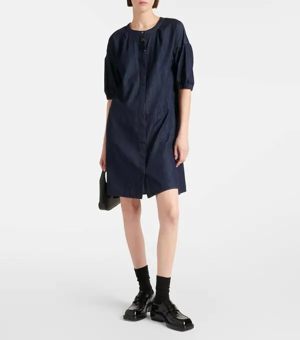 Max Mara Embroidered Denim Mini Dress