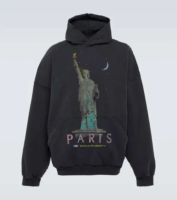 Balenciaga Liberty Fleece Hoodie - Black | Editorialist