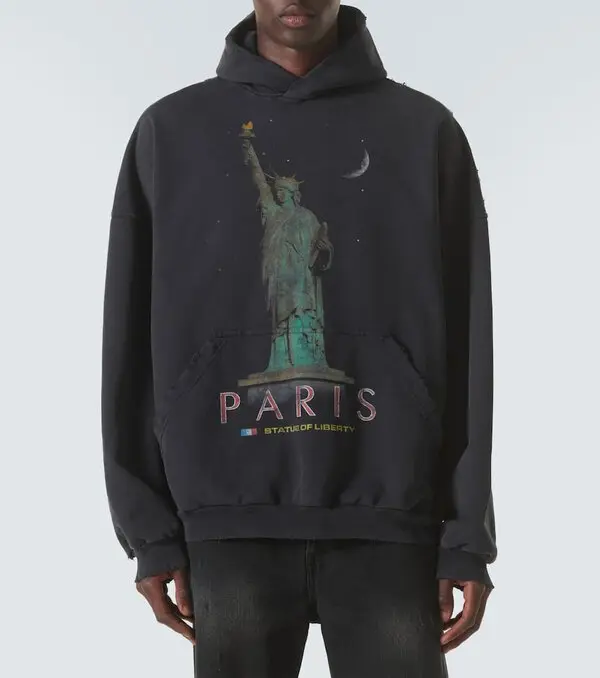 Balenciaga Liberty Fleece Hoodie In Black - 30% Off | Editorialist