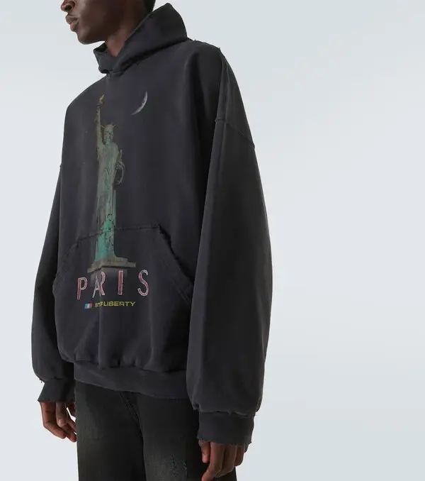 Balenciaga Liberty Fleece Hoodie - Black | Editorialist