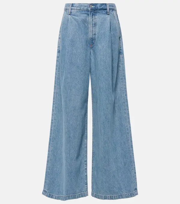 AGOLDE Ellis Mid-rise Wide-leg Jeans - Blue