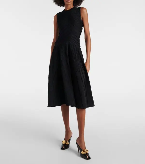 Alaïa Gathered Midi Dress